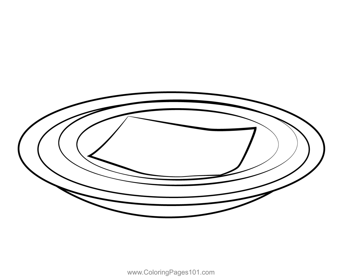 Empty Plate On Tableclot Coloring Page for Kids - Free Crocodile ...