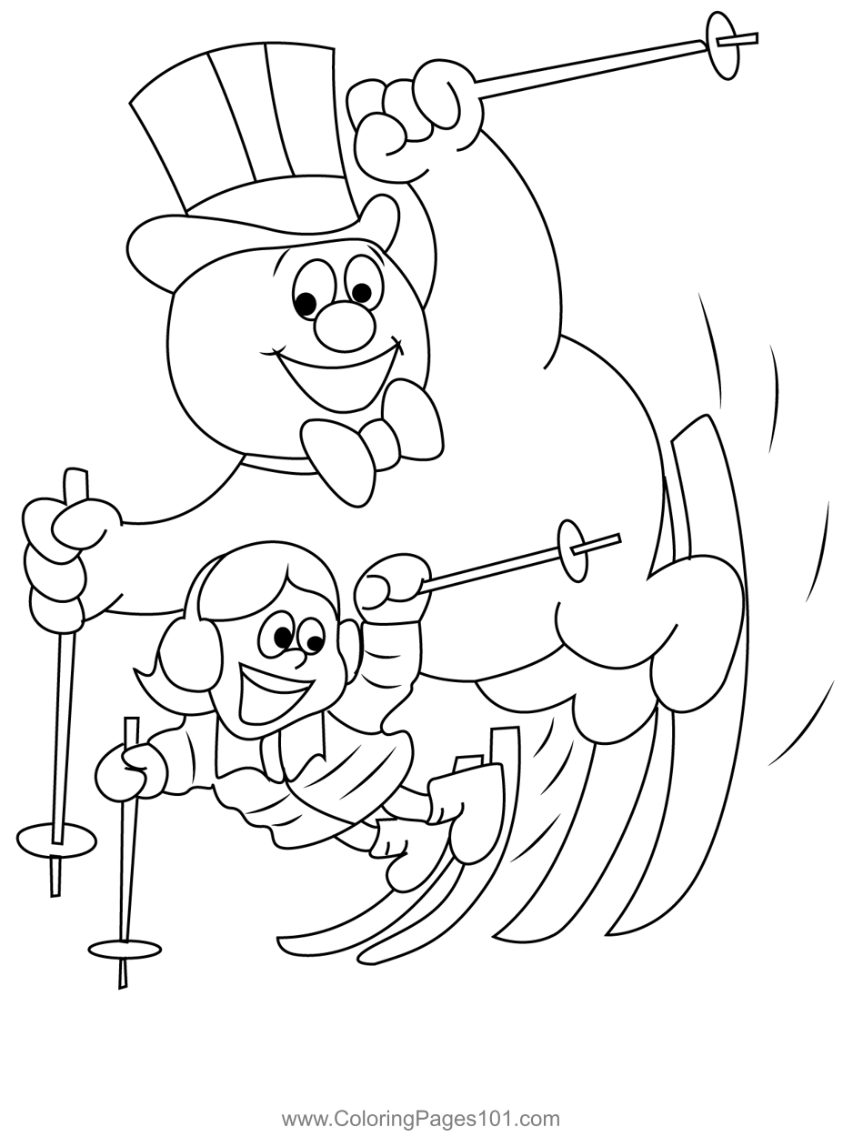 Frosty And Karen Sketing Coloring Page for Kids - Free Crocodile ...