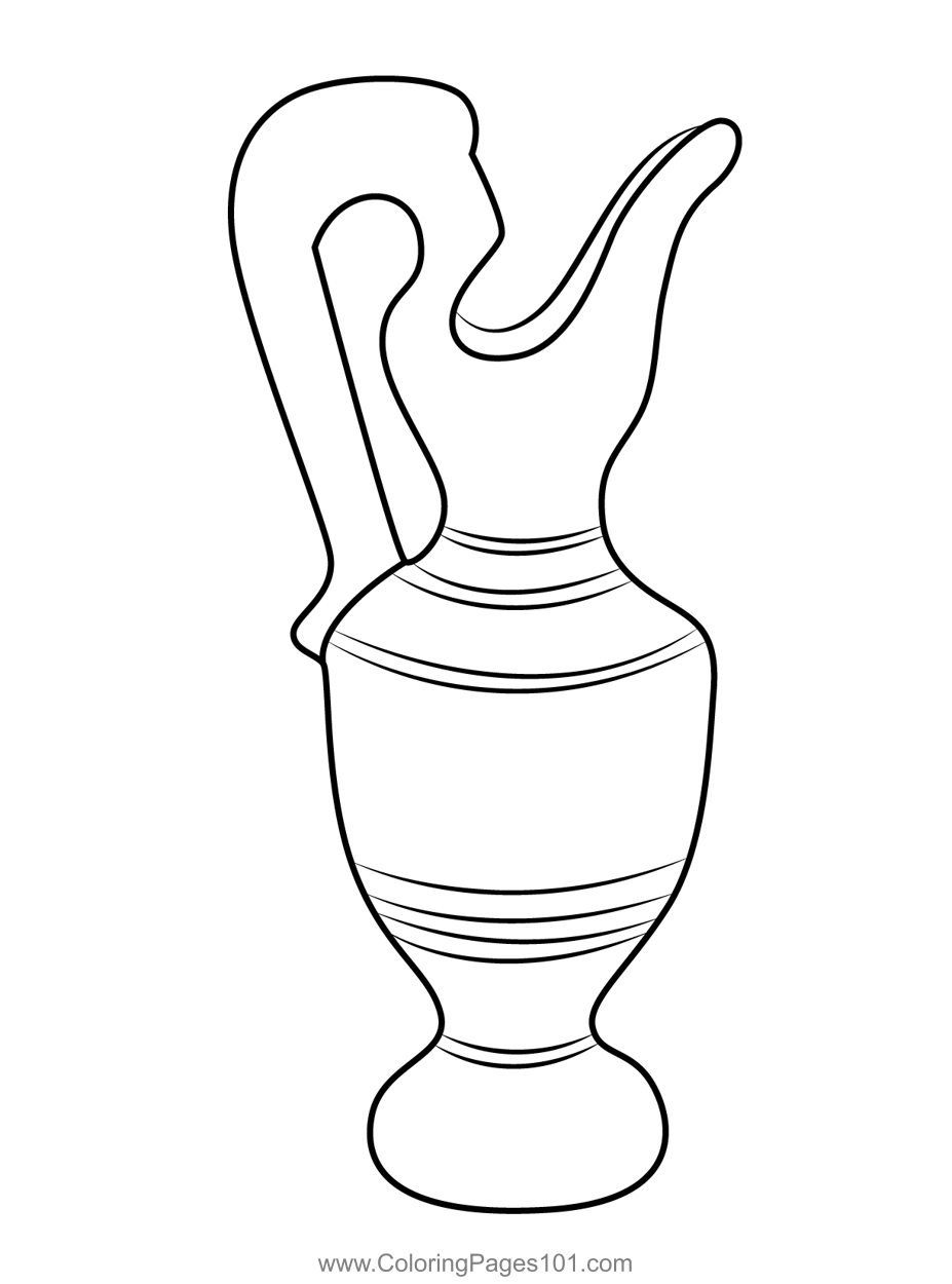 Old Traditional Vase Coloring Page for Kids - Free Crocodile Printable ...