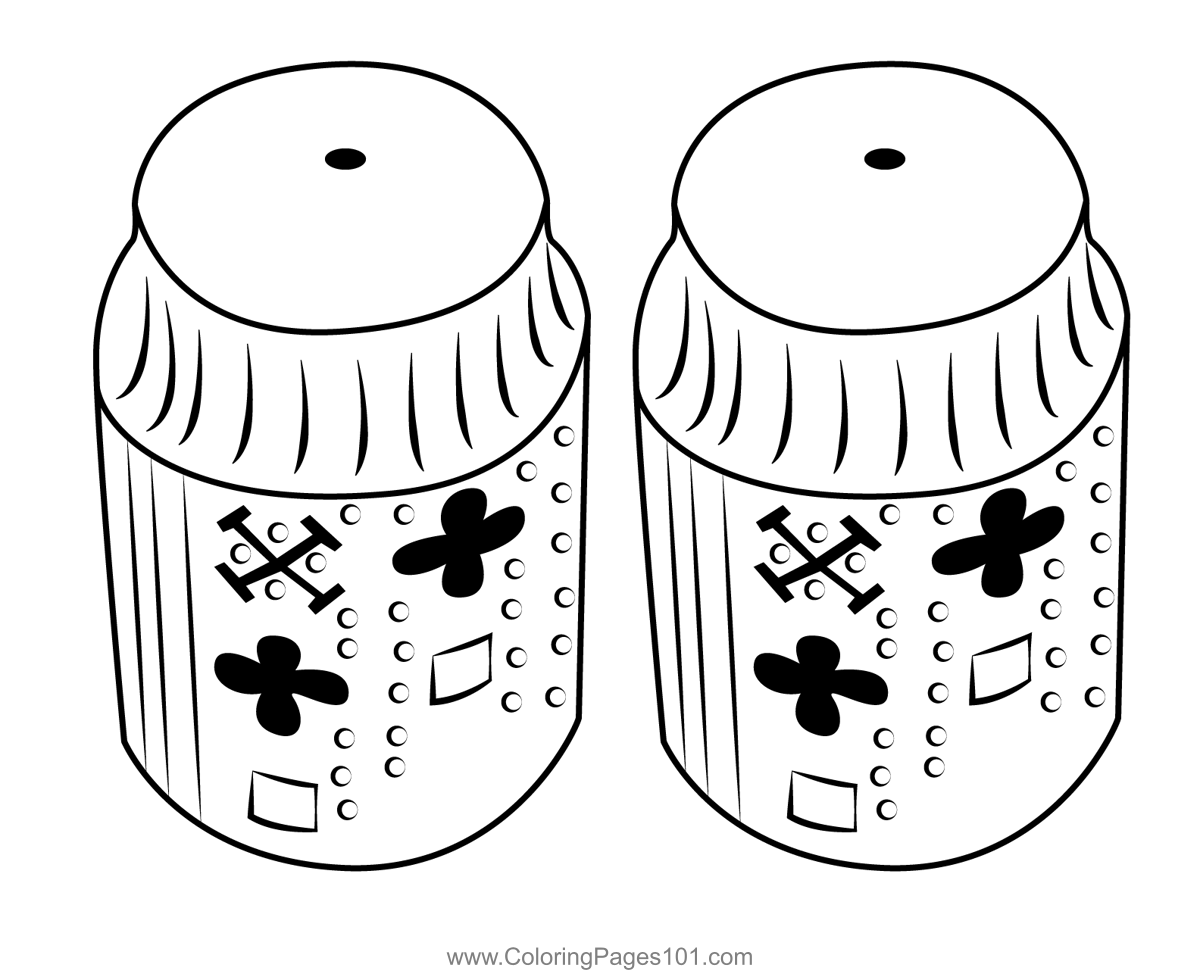Salt And Pepper Shakers Coloring Page for Kids - Free Crocodile ...