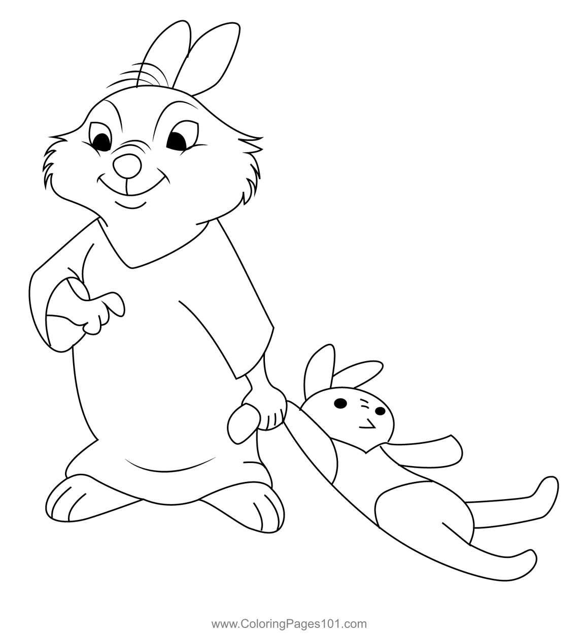 The Robin Hood Bunny Coloring Page for Kids - Free Crocodile Printable ...