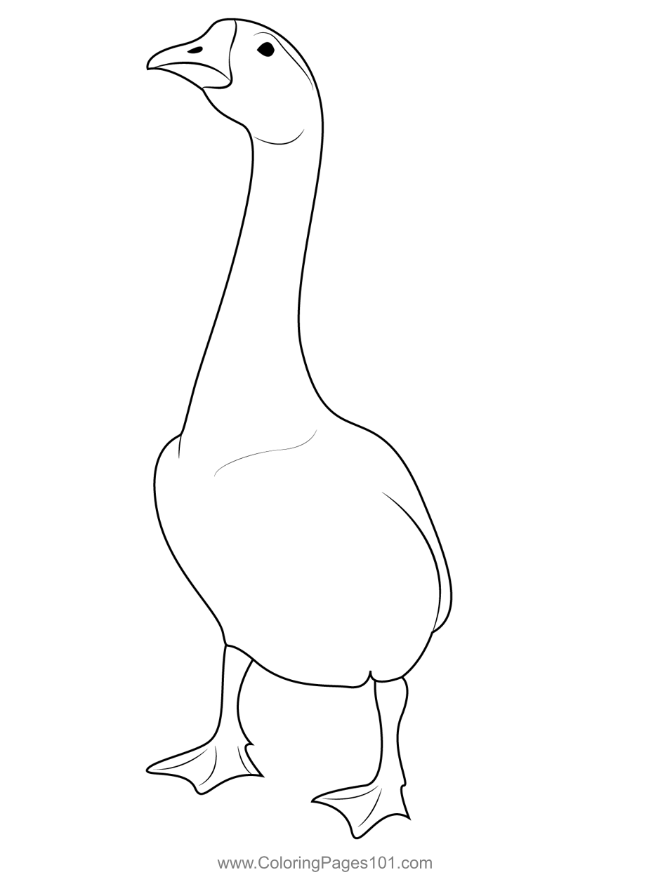 Beautiful Duck Coloring Page for Kids - Free Ducks Printable Coloring ...