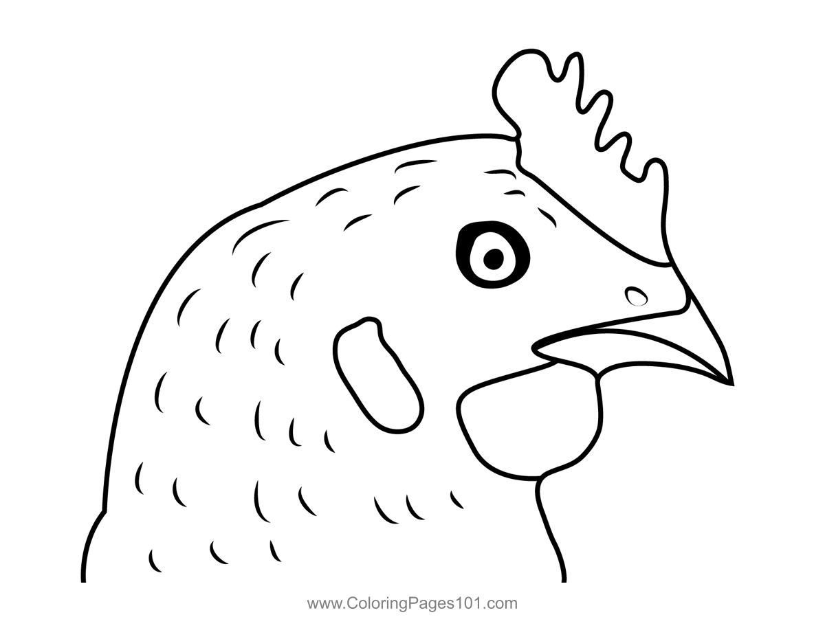 Rooster Closeup Coloring Page for Kids - Free Pheasants and Partridges ...