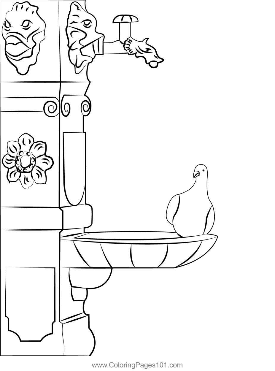 Dove Drinking Water Coloring Page for Kids - Free Pigeons and Doves ... Dove Drinking Water Coloring Page for Kids - Free Pigeons and Doves ...