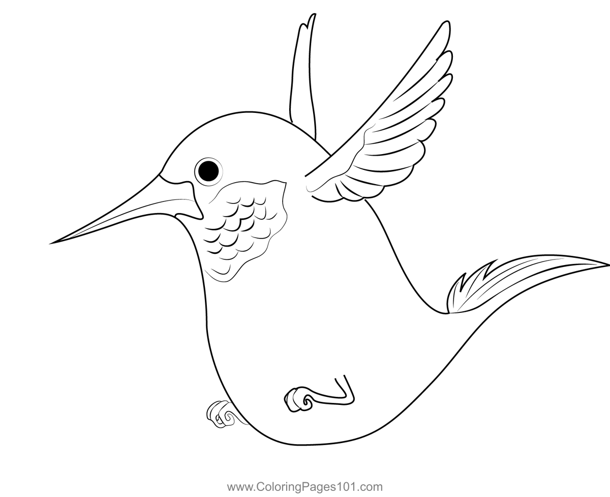 Chubby Humming Bird Coloring Page for Kids - Free Swifts and ...