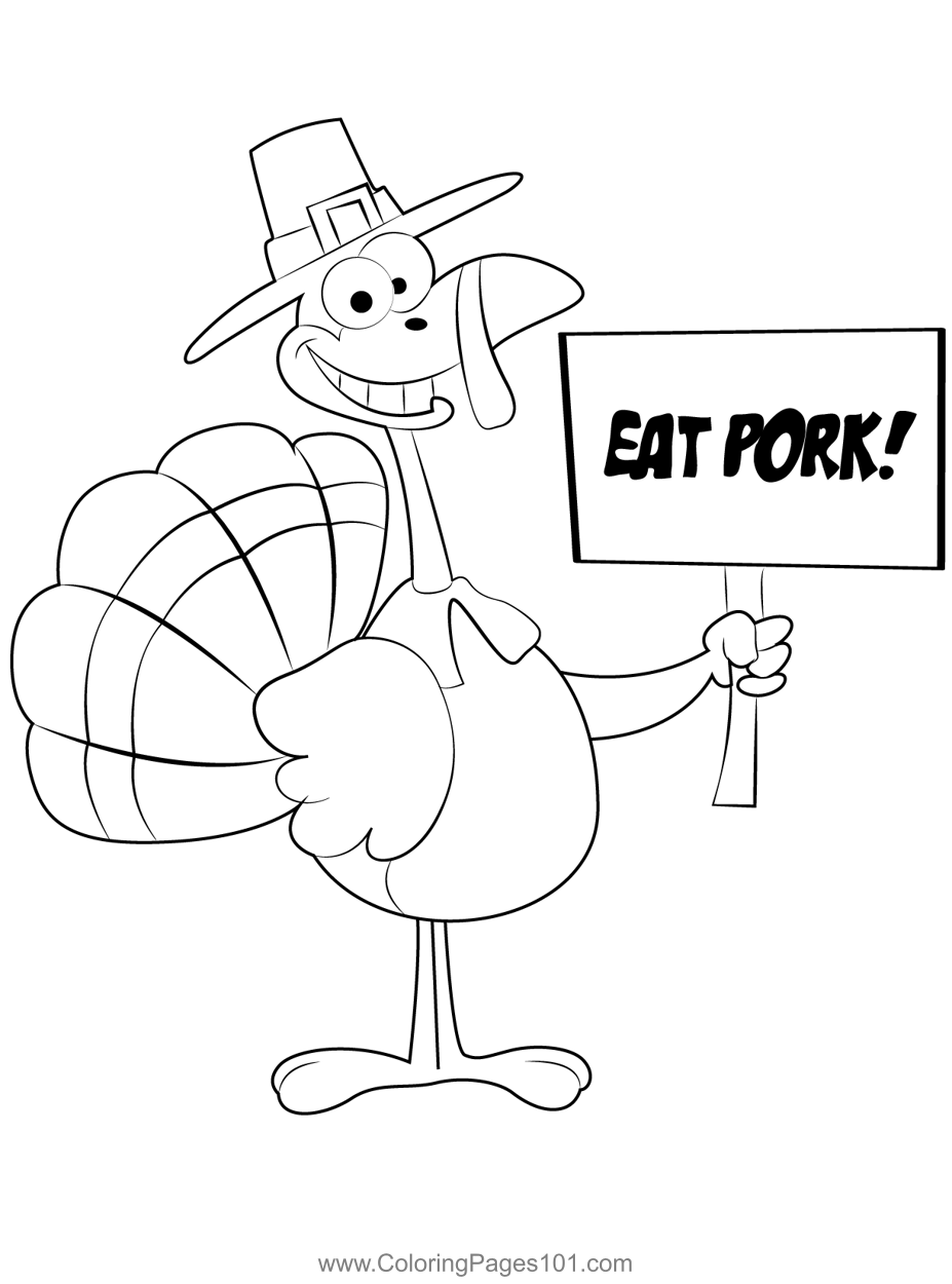 Turkey Coloring Page for Kids - Free Turkeys Printable Coloring Pages ...