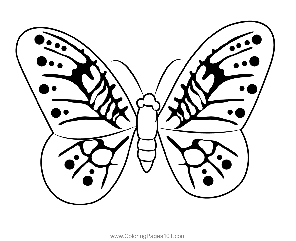 Painted Butterfly Coloring Page for Kids - Free Butterflies Printable ...