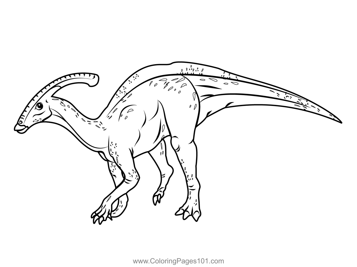 Hadrosaurid Coloring Page for Kids - Free Dinosaurs Printable Coloring ...