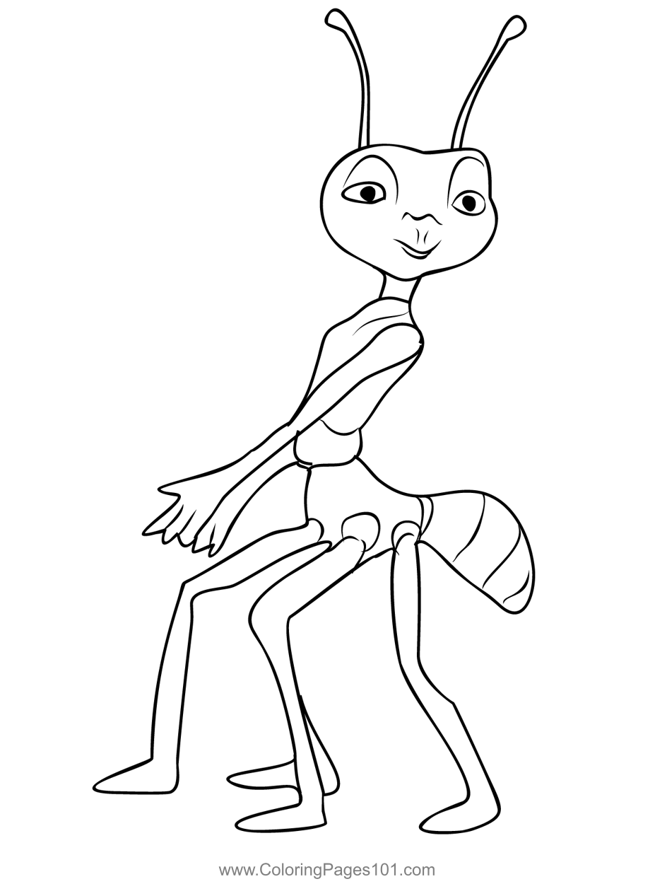 Lady Ant Coloring Page for Kids - Free A Bug's Life Printable Coloring ...
