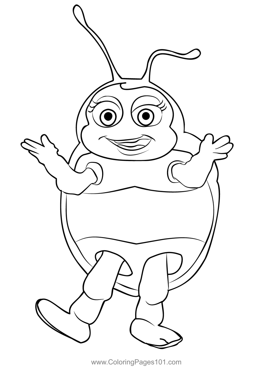 Male Bug Coloring Page for Kids - Free A Bug's Life Printable Coloring ...