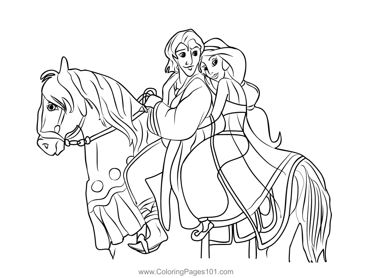 Aladdin And Jasmine Prince Of Persia Coloring Page for Kids - Free ...