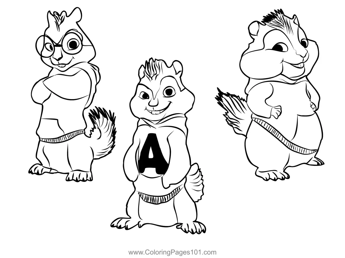 Alvin And The Chipmunks 1 Coloring Page For Kids Free Alvin And The