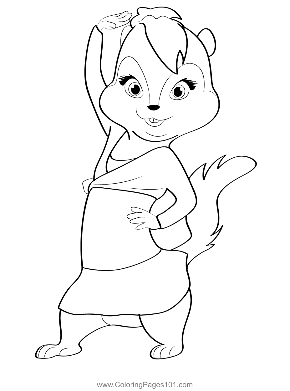 Dancing Brittanya Coloring Page for Kids - Free Alvin and the Chipmunks ...