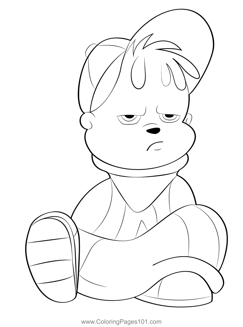 Grumpy Alvin Coloring Page for Kids - Free Alvin and the Chipmunks ...