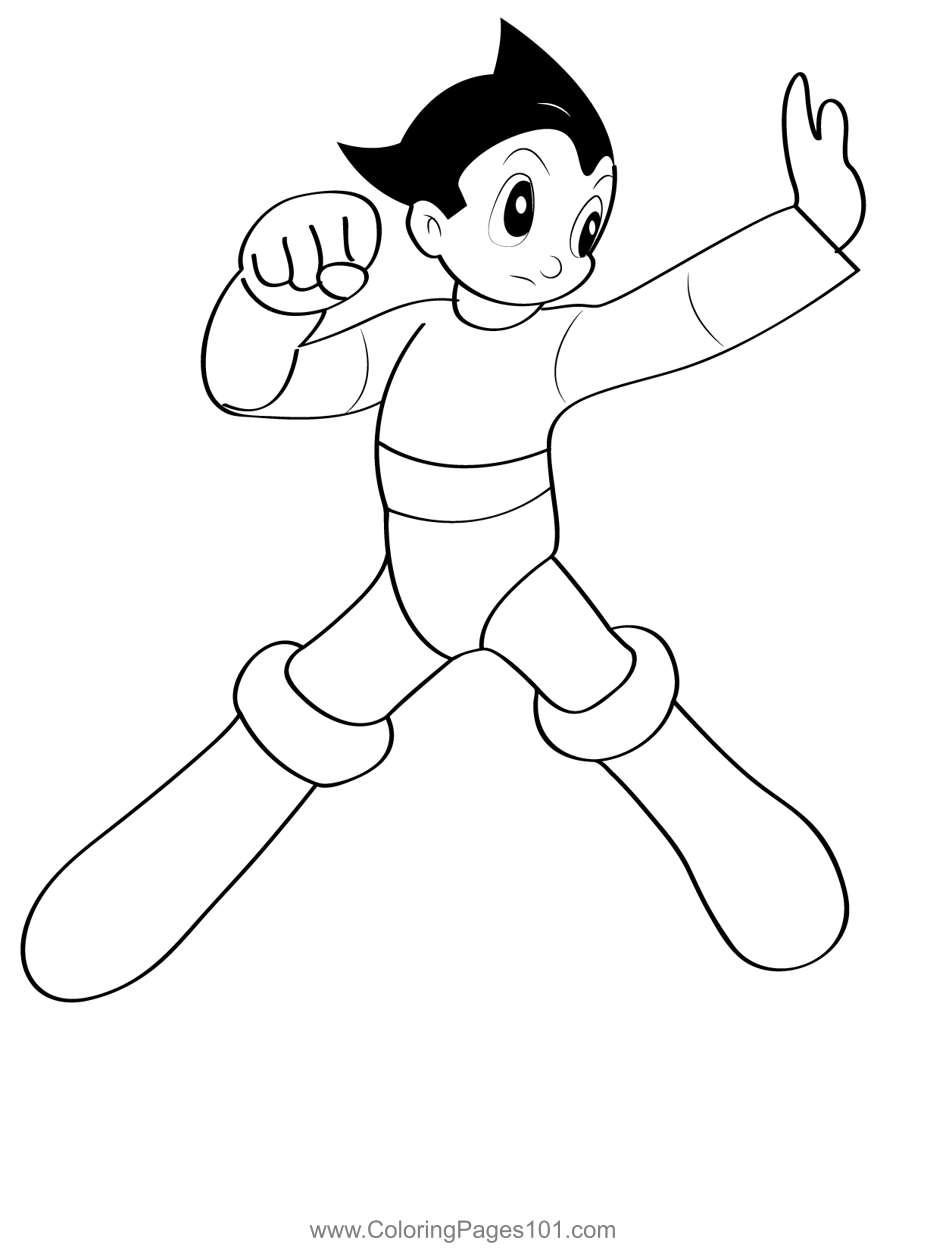 Fighting Astro Boy Coloring Page for Kids - Free Astro Boy Printable ...