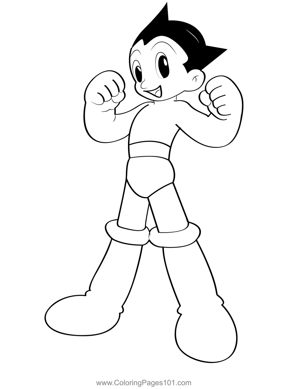Stronger Astro Boy Coloring Page for Kids - Free Astro Boy Printable ...