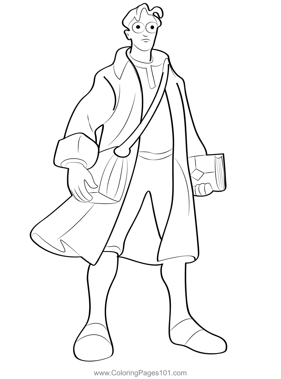 Standing Milo Coloring Page for Kids - Free Atlantis The Lost Empire ...