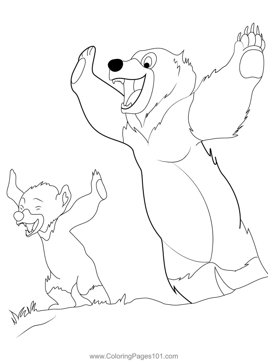 Happy Kenai And Koda Coloring Page for Kids - Free Brother Bear ... Happy Kenai And Koda Coloring Page for Kids - Free Brother Bear ...