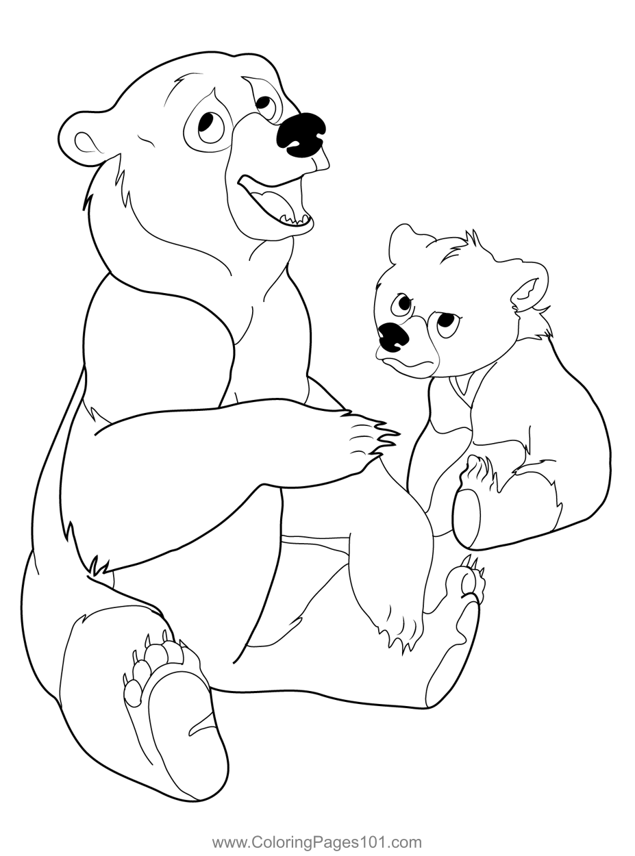 Staring Koda To Kenai Coloring Page for Kids - Free Brother Bear ... Staring Koda To Kenai Coloring Page for Kids - Free Brother Bear ...