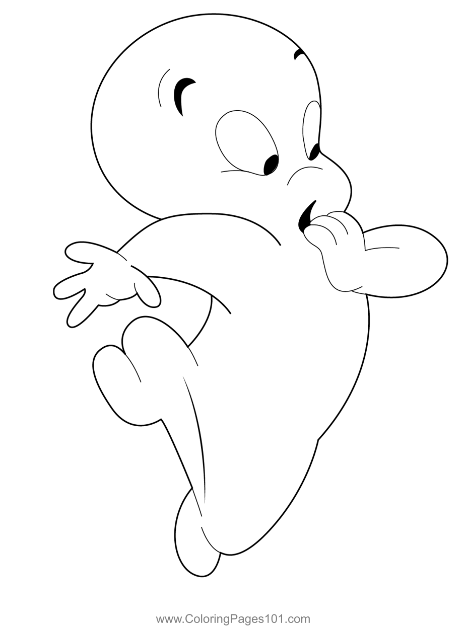 Funny Casper Coloring Page for Kids - Free Casper Printable Coloring ...