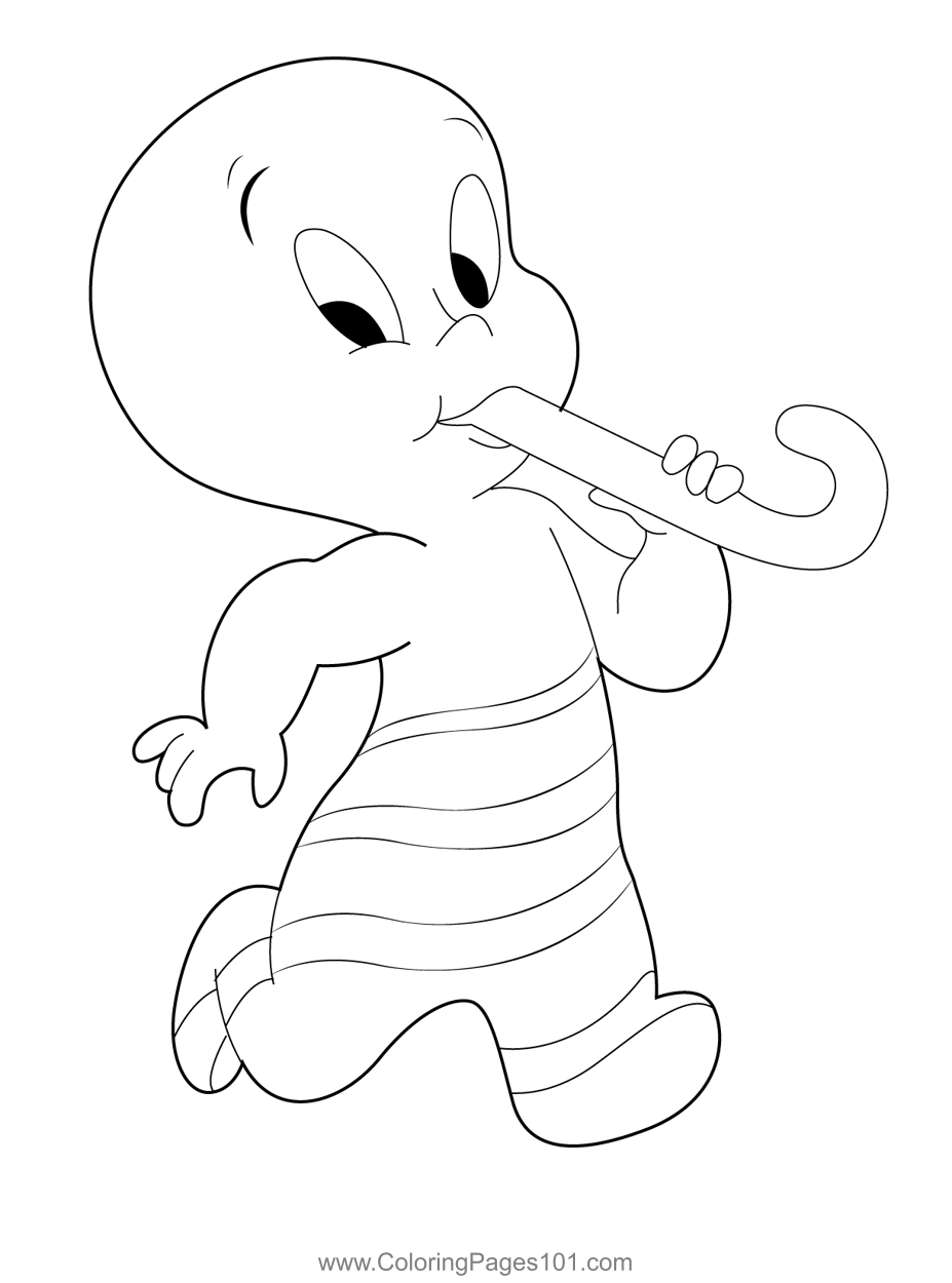 Little Casper Coloring Page for Kids - Free Casper Printable Coloring ...