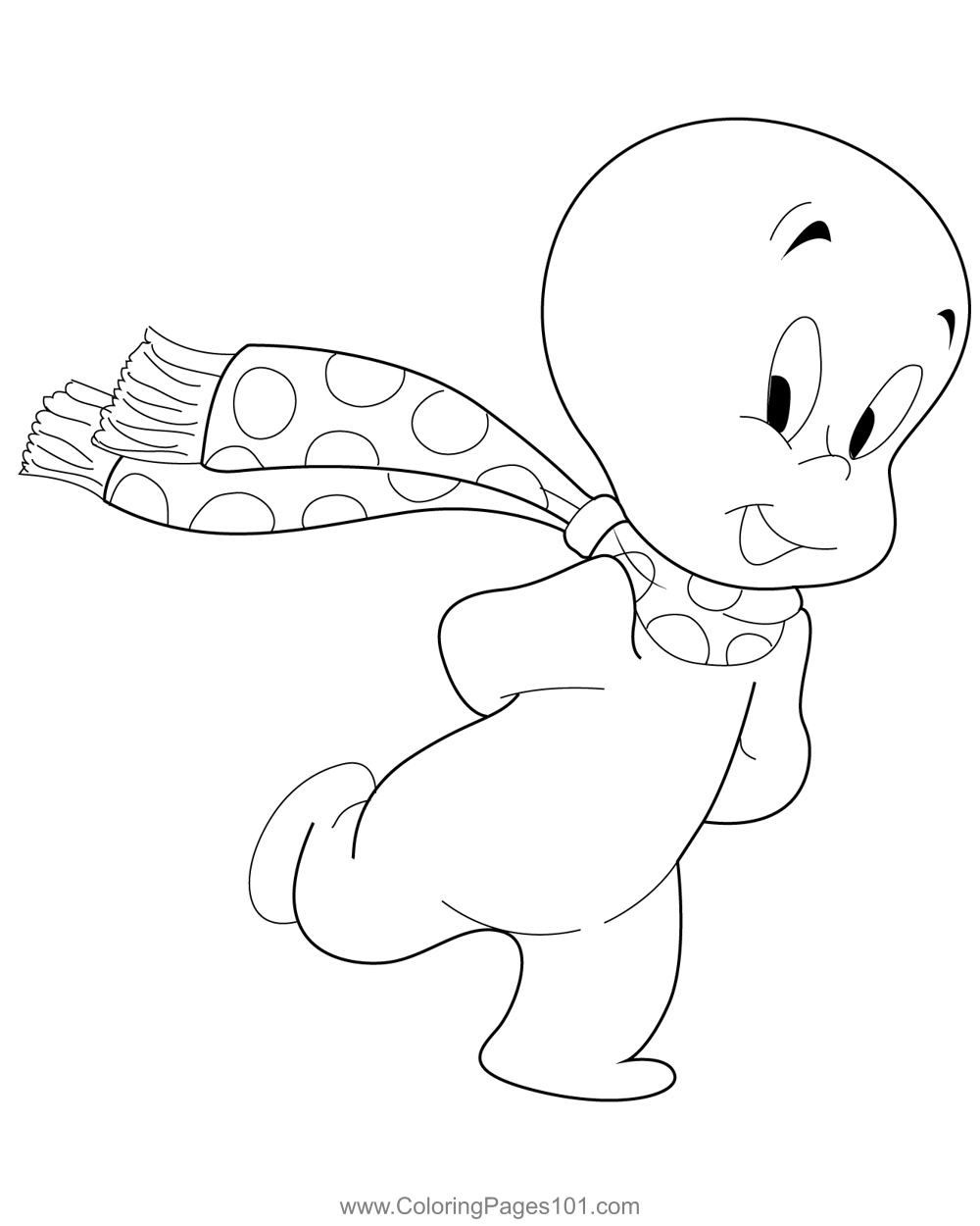 Running Casper Coloring Page for Kids - Free Casper Printable Coloring ...