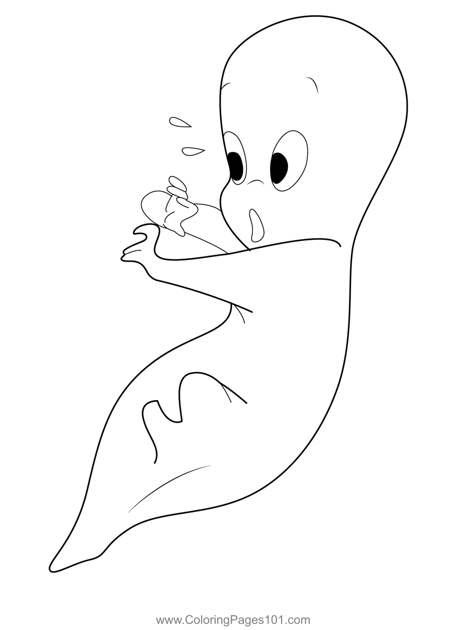 Casper Coloring Pages Ghost Friendly Halloween Printable Worksheets ...