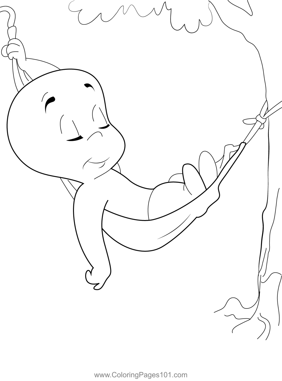 Sleeping Casper Coloring Page for Kids - Free Casper Printable Coloring ...