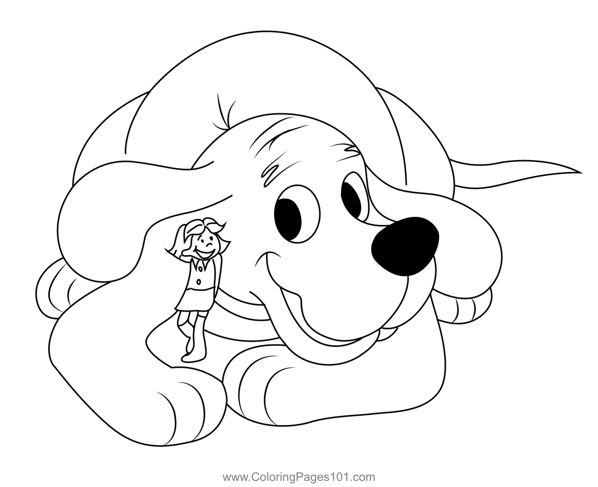 Relax Clifford Coloring Page for Kids - Free Clifford the Big Red Dog ...