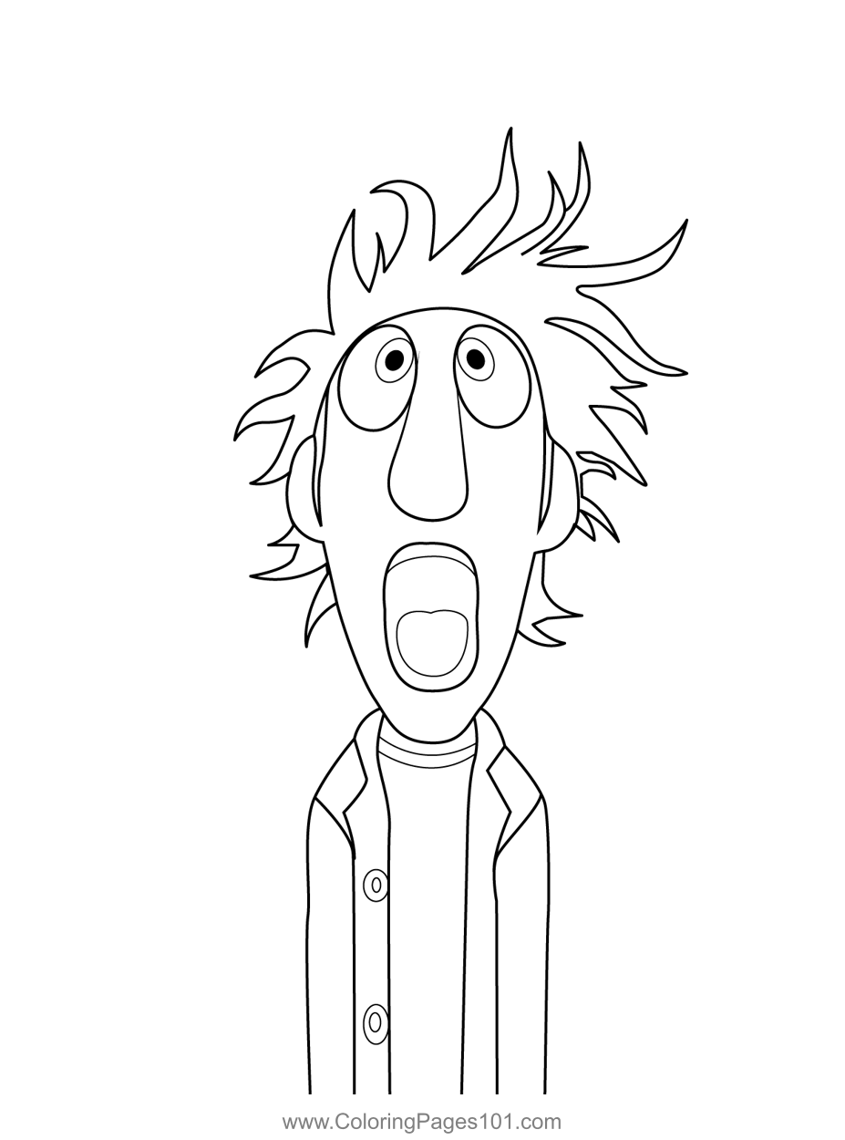 Flint Scared Cloudy with a Chance of Meatballs Coloring Page for Kids ...