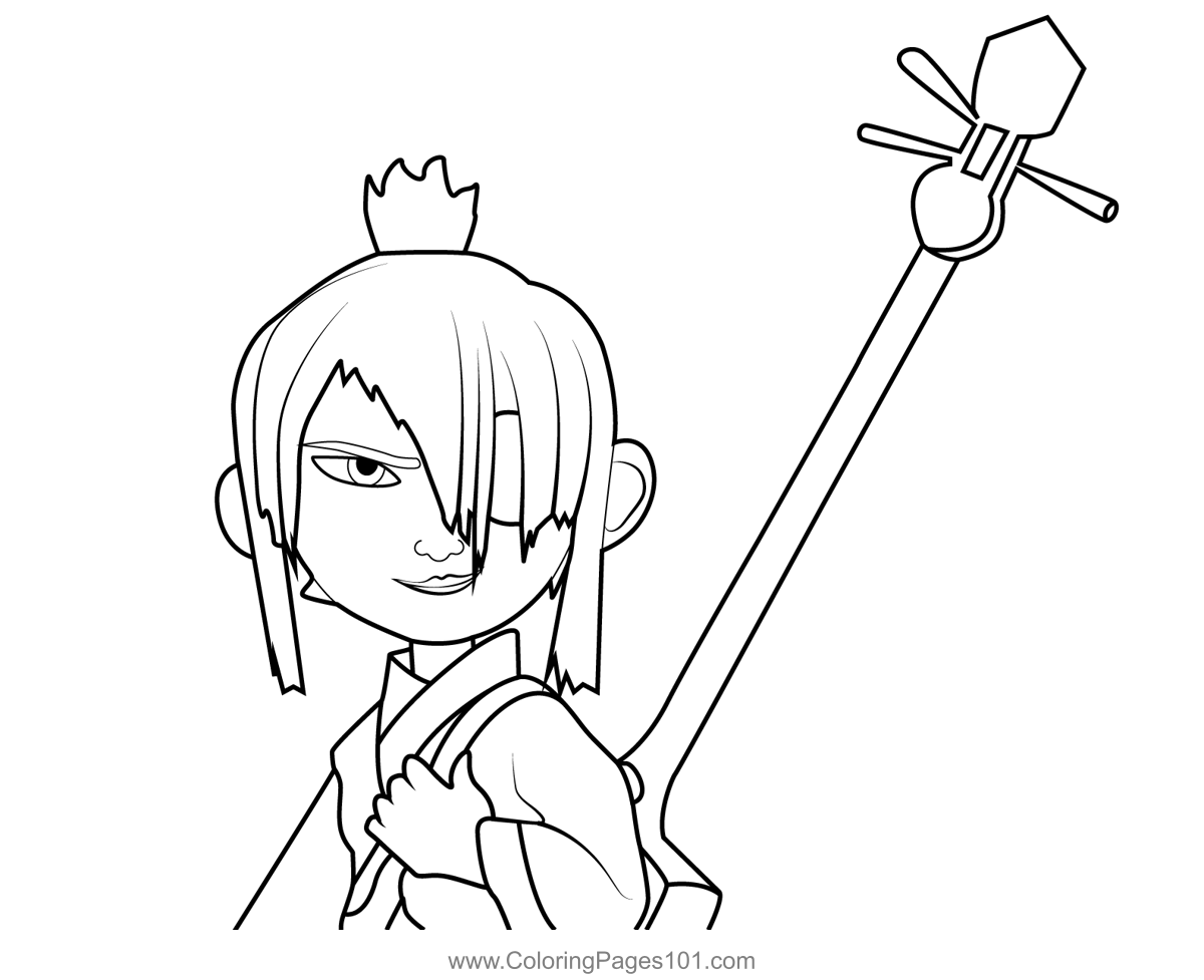 Kubo with Acoustic Guitar Kubo and the Two Strings Coloring Page for ...