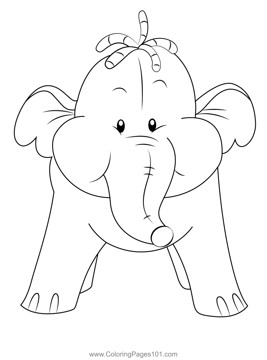 Close Up Pooh Heffalump Coloring Page for Kids - Free Pooh's Heffalump ...