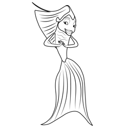 Katie Current Shark Tale Coloring Page for Kids - Free Shark Tale ...
