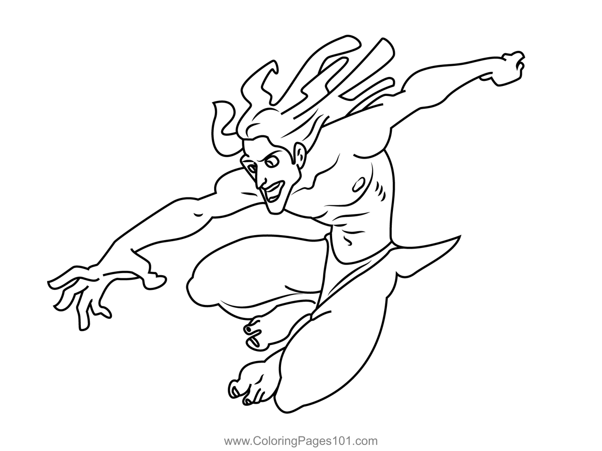 Tarzan Jumping Coloring Page for Kids - Free Tarzan Printable Coloring ...