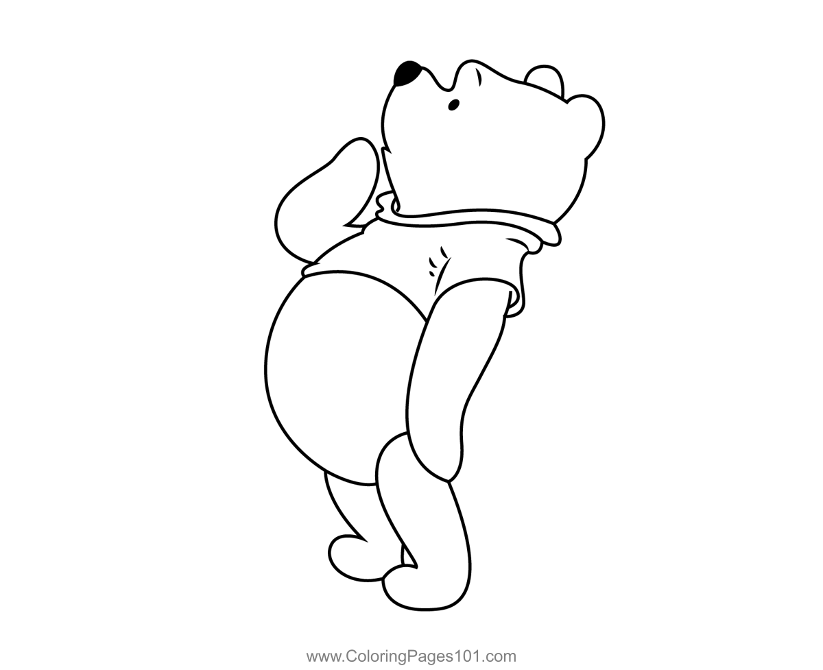 Pooh Bear Thinking Coloring Page for Kids - Free Winnie The Pooh ...