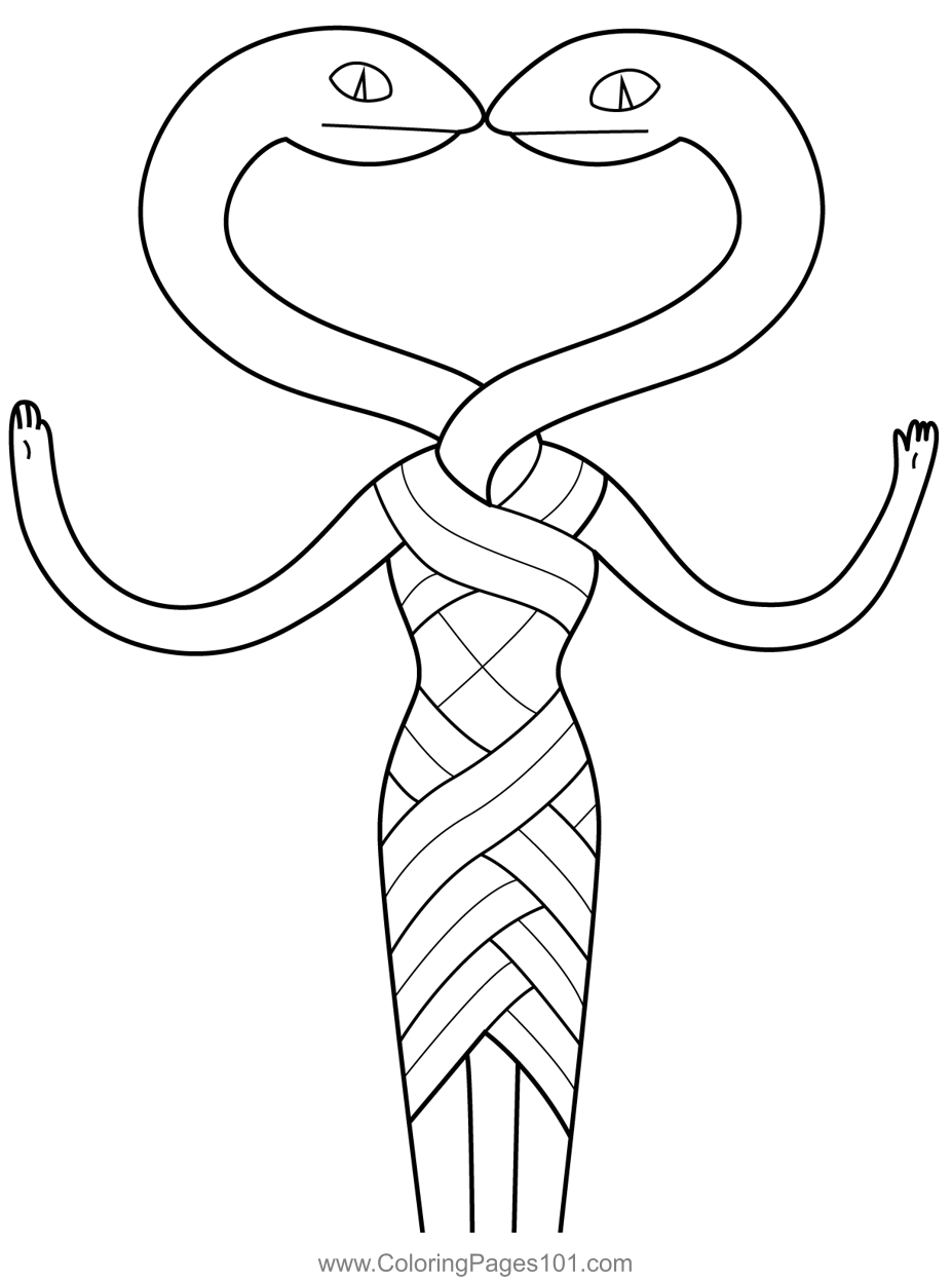 Snake Heads Adventure Time Coloring Page for Kids - Free Adventure Time ...