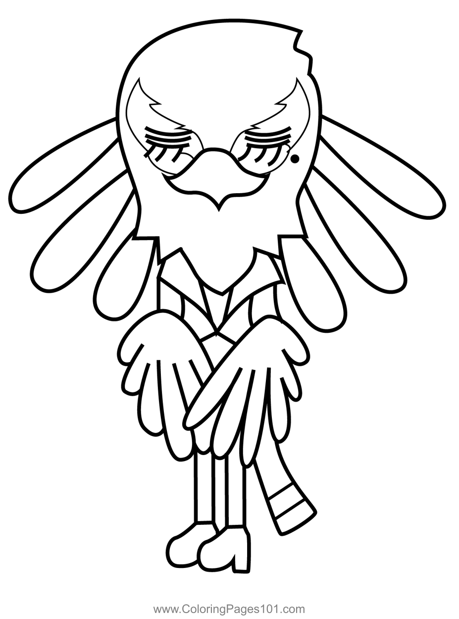 Ms. Washimi the Bird Aggretsuko Coloring Page for Kids - Free ...