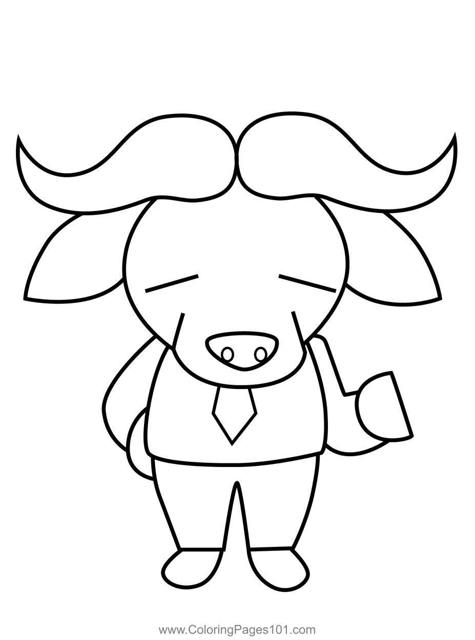 Yagyu Aggretsuko Coloring Page for Kids - Free Aggretsuko Printable ...
