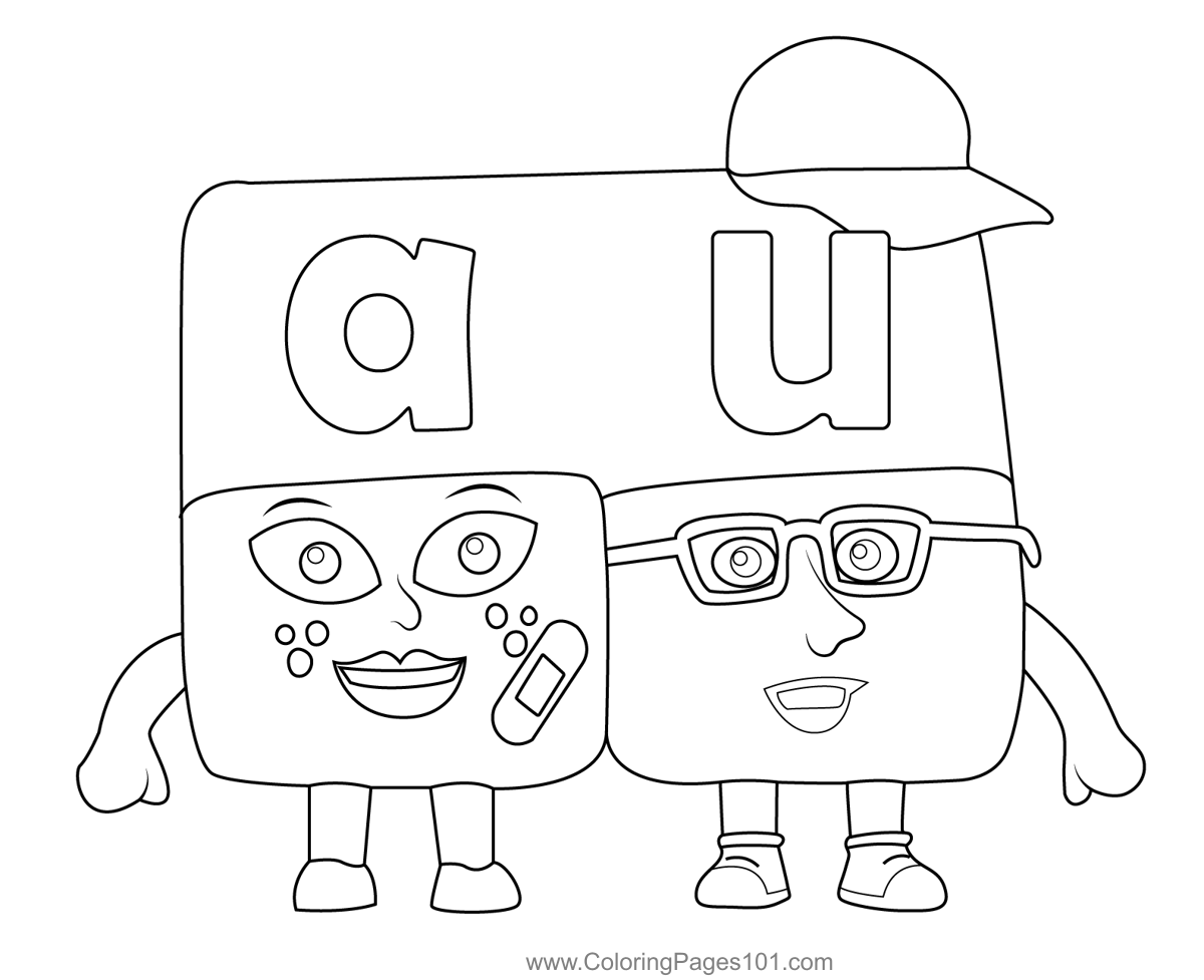 Digraph Au Alphablocks Coloring Page for Kids - Free Alphablocks ...
