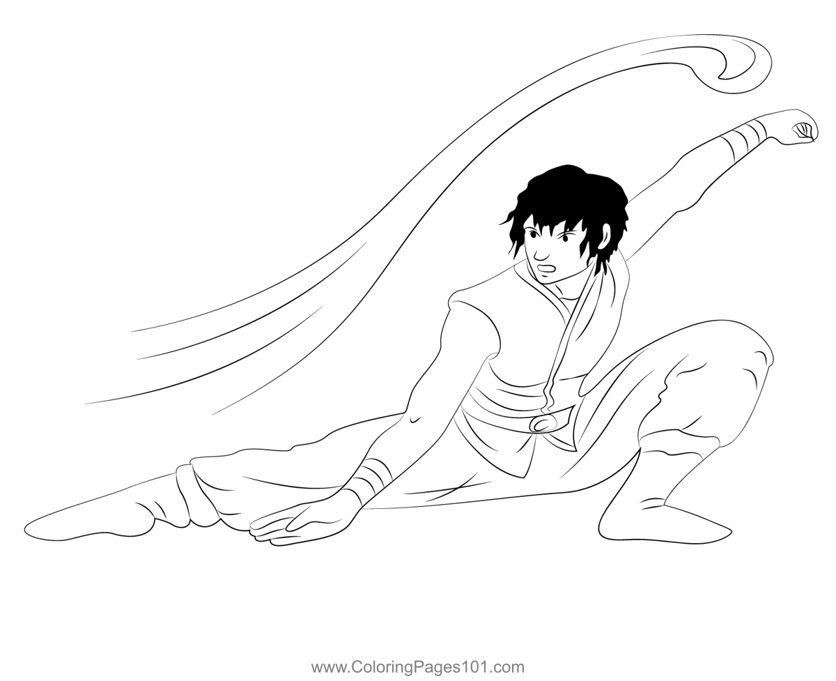 Avatar Water Bender Coloring Page for Kids - Free Avatar the Last ...