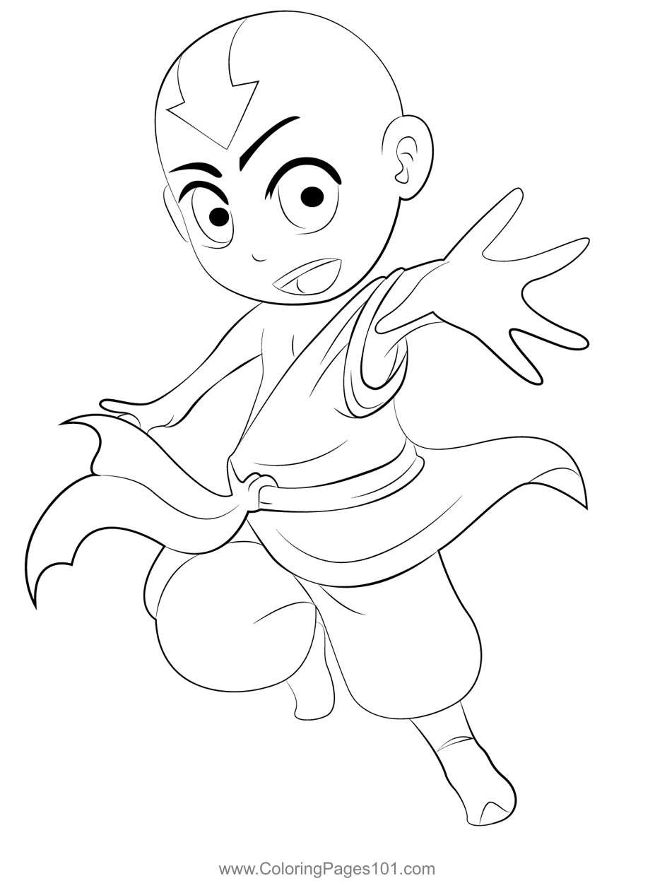 Kid Aang Coloring Page for Kids - Free Avatar the Last Airbender ...