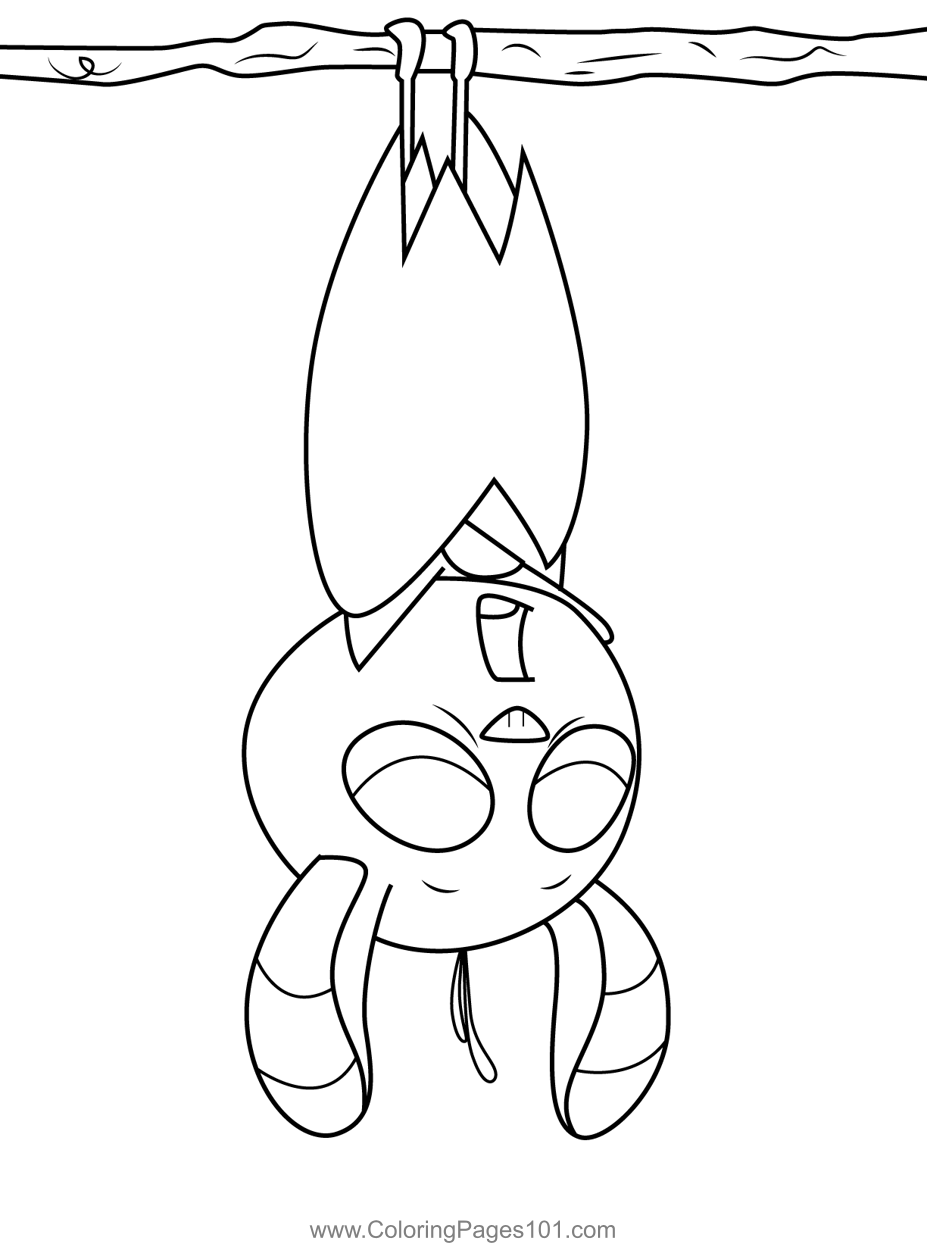 Bat Pat Sleeping Bat Pat Coloring Page for Kids - Free Bat Pat ...