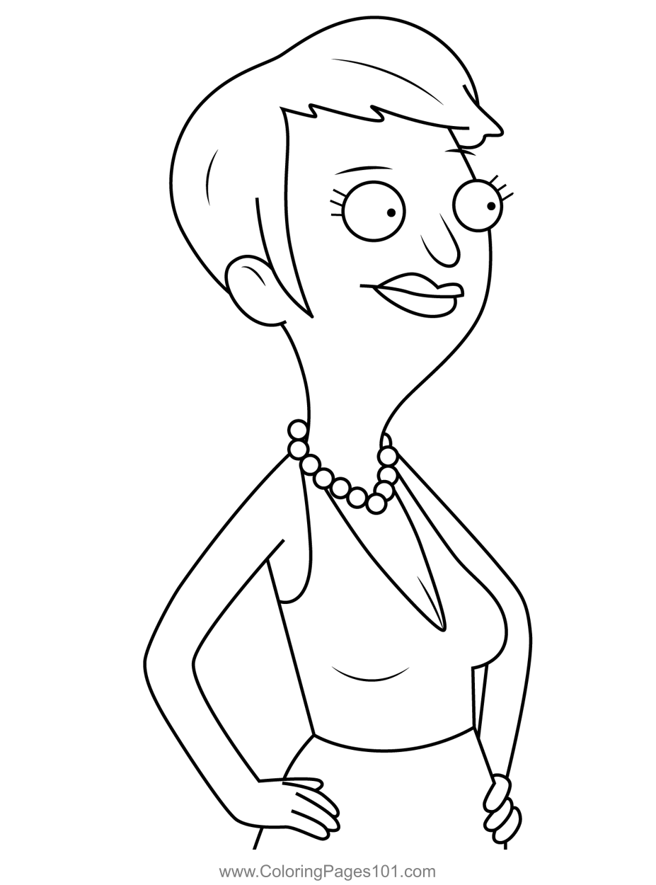 Claire Bob's Burgers Coloring Page for Kids - Free Bob's Burgers ...