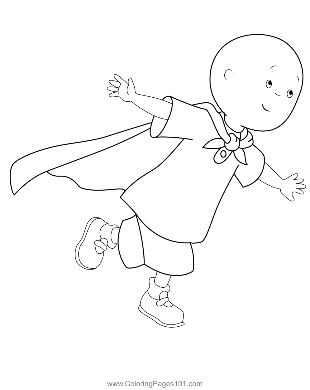 Caillou Super Man Coloring Page for Kids - Free Caillou Printable ...