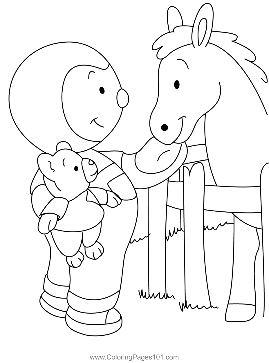 Charley And Mimmo Loving Horse Coloring Page for Kids - Free Charley ...