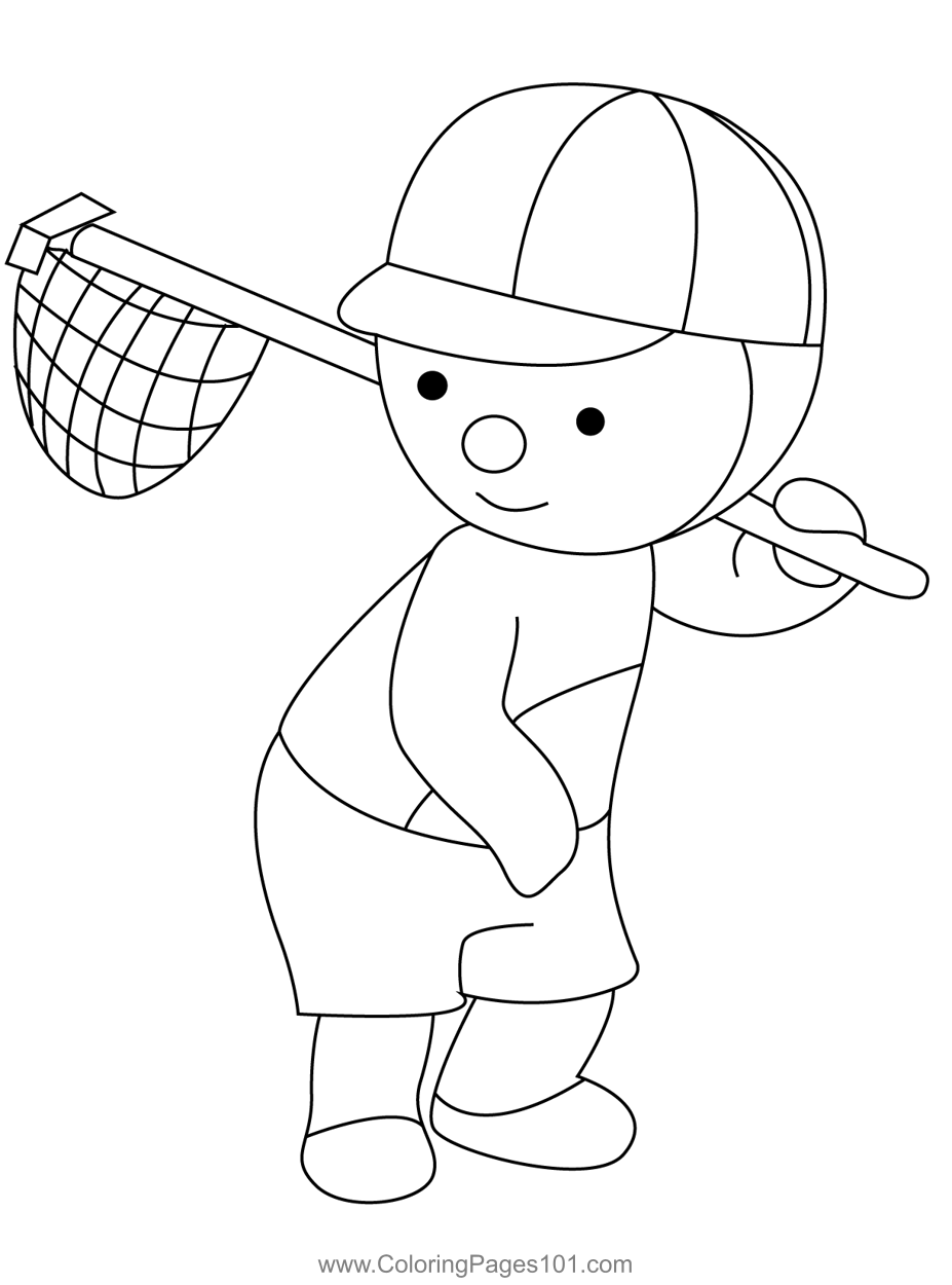 Charley With Net Coloring Page for Kids - Free Charley and Mimmo ...