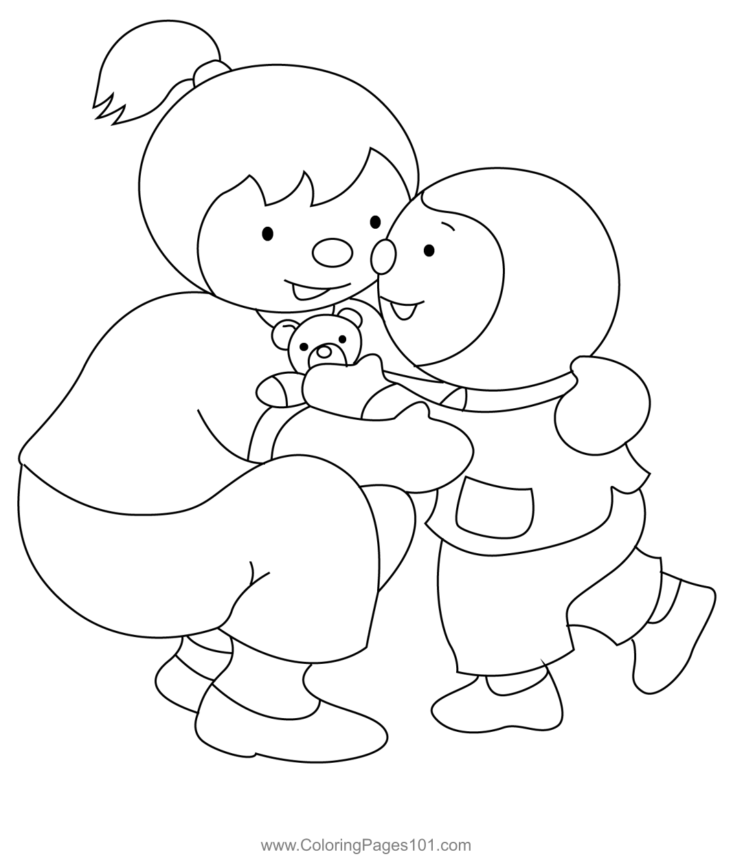 Cute Family Coloring Page for Kids - Free Charley and Mimmo Printable ...