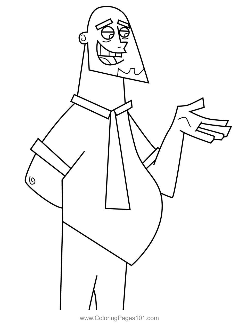 Mr. Lancer Danny Phantom Coloring Page for Kids - Free Danny Phantom ...