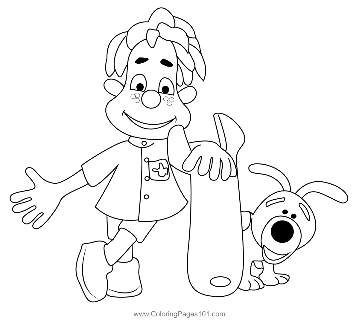Engie Benjy And Dog Coloring Page for Kids - Free Engie Benjy Printable ...