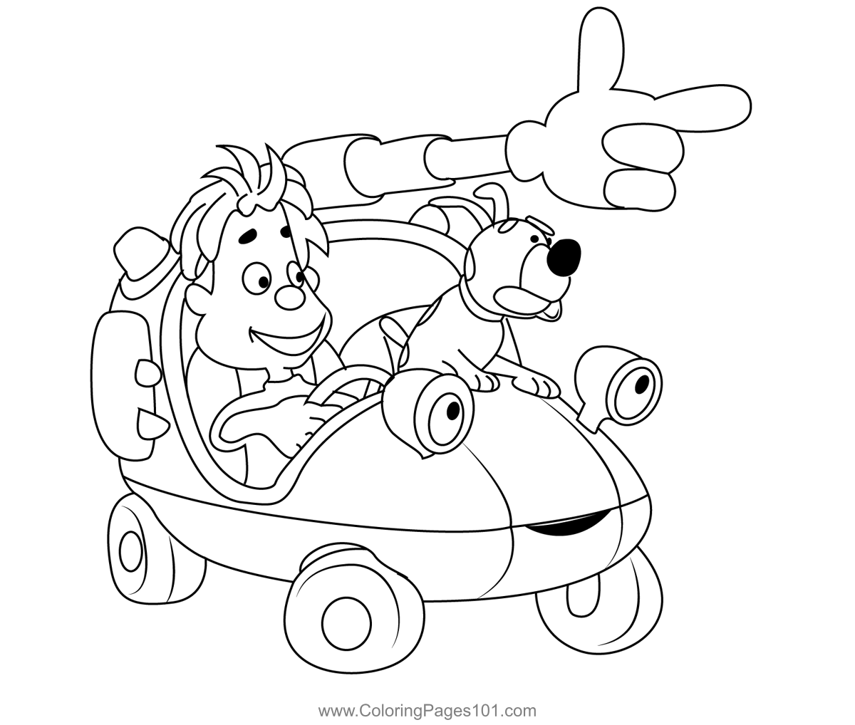 Engie Benjy Driving Car Coloring Page for Kids - Free Engie Benjy ...